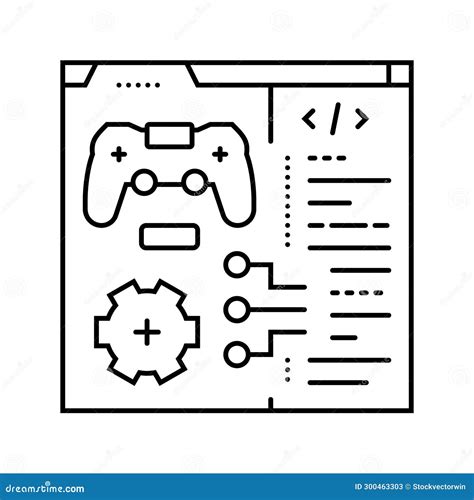 Programming Game Development Line Icon Vector Illustration Stock