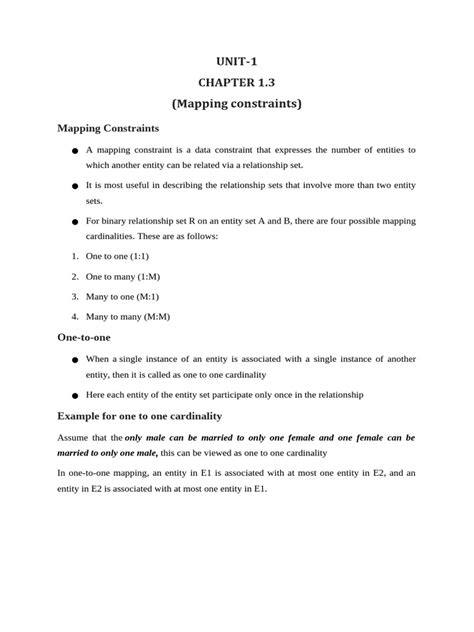 Notes Chapter 1 2 Lecture 1 2 4 Mapping Constraints Pdf Relational