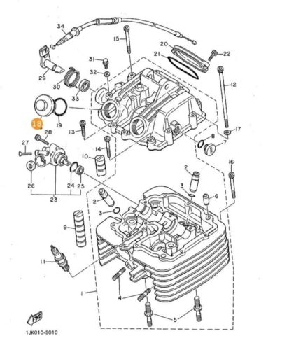 Genuine Yamaha Cylinder Head Valve Cap 1h2 11186 00 Xt500 Xt550 Srx600