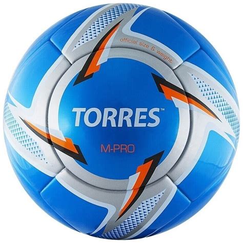 Мяч футбольный TORRES M-Pro Blue размер: 5, цвет: синий; серый металлик ...