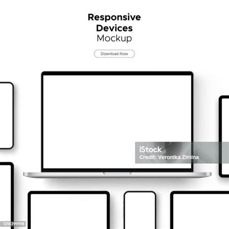 디스플레이 웹 사이트 또는 앱 디자인에 대한 반응형 장치 모형 데스크탑 컴퓨터에 대한 스톡 벡터 아트 및 기타 이미지 데스크탑 컴퓨터 실물 모형 형판 Istock