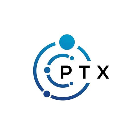 Diseño De Logotipo De Tecnología De Letras Ptx Sobre Fondo Blanco Ptx