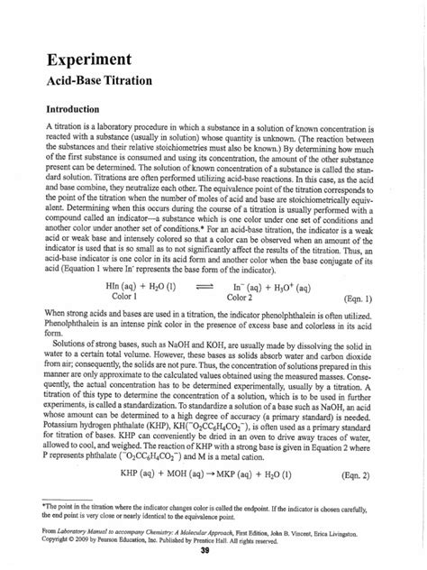 Kami Export Lab 4 Acid Base Titration Pdf Titration Chemistry