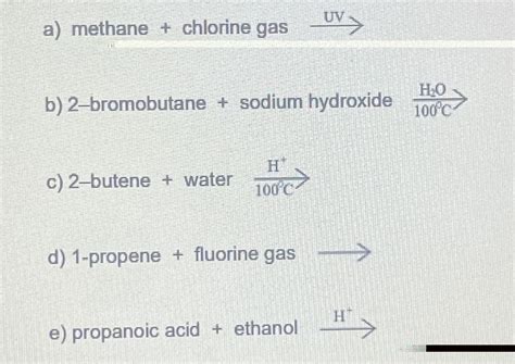 Solved Write Balanced Equations For The Following Reactions