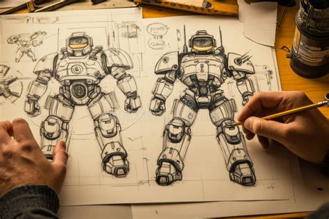 A Designer Involved In Animation Design Development Drawing Sketching