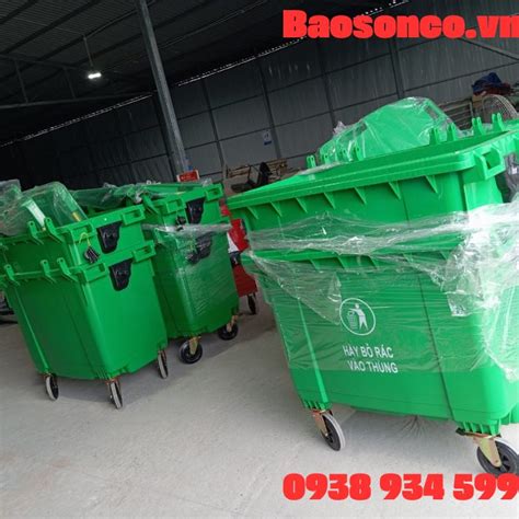 Xe thu gom rác 660 lít nhựa HDPE 0938 934 599 baosonco vn