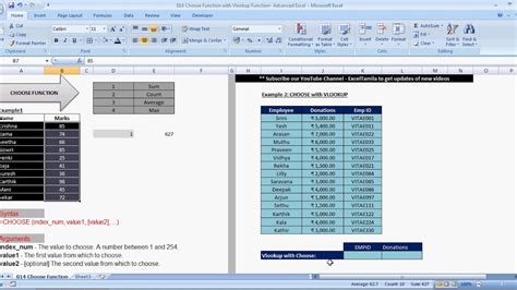 014 choose function with vlookup advanced excel learning youtube