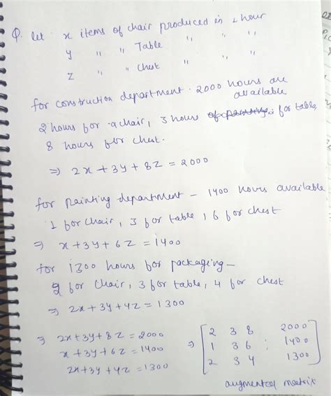 Answered Augmented Matrix Bartleby