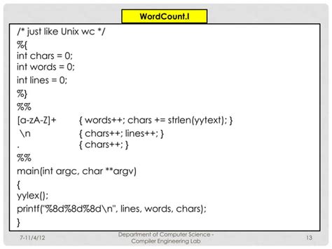 6 compiler lab flex pptx programming languages computing