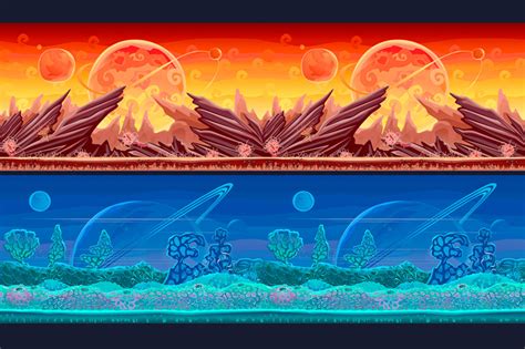 Parallax Planet Backgrounds By Free Game Assets Gui Sprite Tilesets