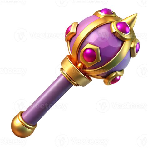 Purple And Gold Jeweled Scepter 55328854 Png