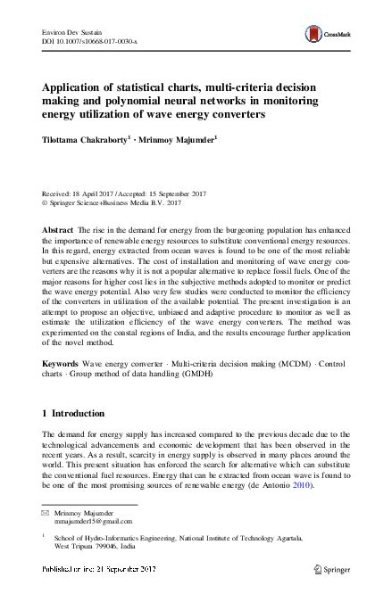 Pdf Application Of Statistical Charts Multi Criteria Decision Making And Polynomial Neural