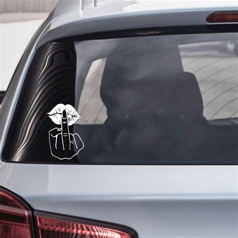 Middle Finger Car Decals Etsy