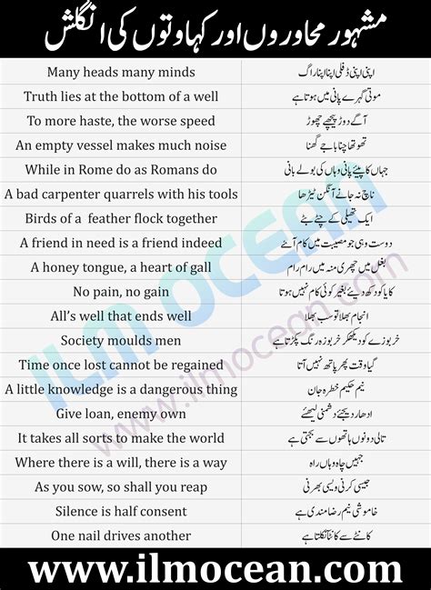 140 Urdu Proverbs Idioms With English Translation Urdu