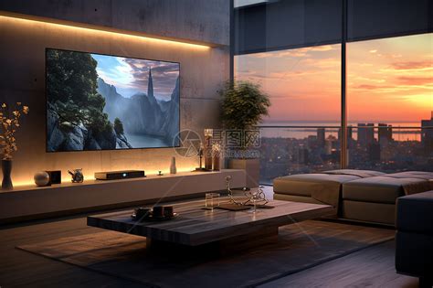 拥有大屏幕电视的客厅高清图片下载 正版图片600772842 摄图网