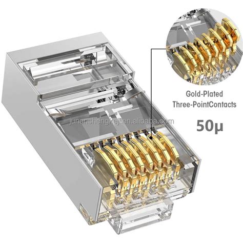 8p8c Rj45 Modular Plug Network Connector Monitor Type For Cat6 Cable With Rj45 Connector