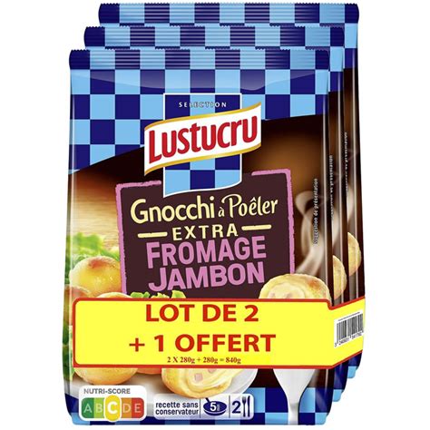 LUSTUCRU Gnocchi à poêler farcis au jambon et fromage