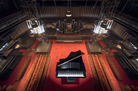 Premium AI Image Topdown View Of Grand Piano Keys In A Concert Hall