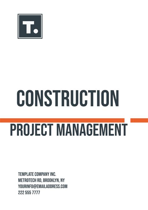 Free Construction Project Management Template To Edit Online
