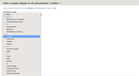 how to use the explode plugin in drupal s feeds tamper module with csv