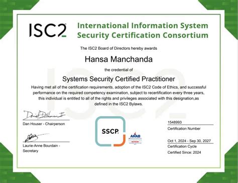Thrilled To Finally Get My Isc2 Sscp Certificate Badge This Has Been A Challenging And Exciting