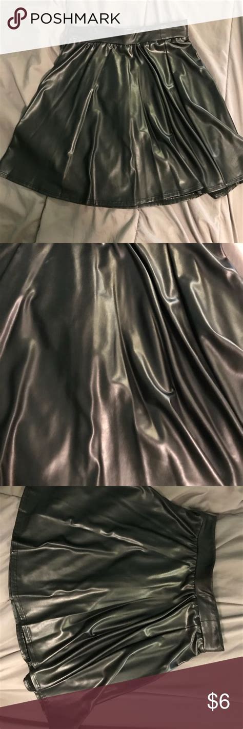 Black Pleather Skater Skirt Joe B Circle And Skater