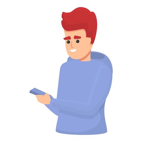 Premium Vector Boy Messaging Icon Cartoon Of Boy Messaging Vector