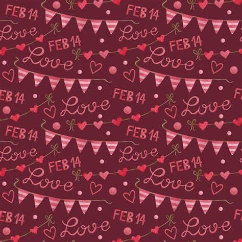 Premium Photo Valentines Day Watercolor Seamless Pattern