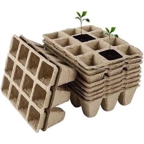 Pots Biodégradables Pots De Semis en Fibre Biodégradable De Pots en Tourbe avec Grilles pour
