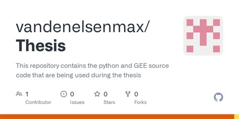 Github Vandenelsenmax Thesis This Repository Contains The Python And Gee Source Code That Are