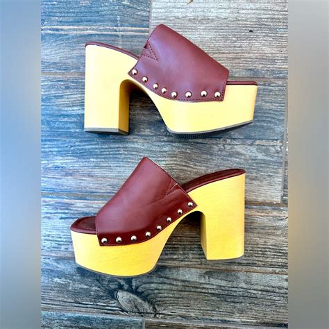 Madden Girl Peep Toe Platform Clog Nwob Gem