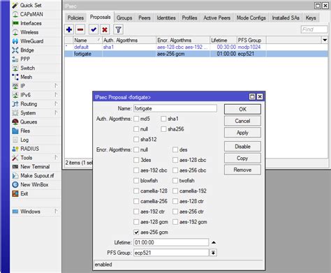 Ikev2 Ipsec Site To Site Vpn Fortinet Fortigate Mikrotik Routeros