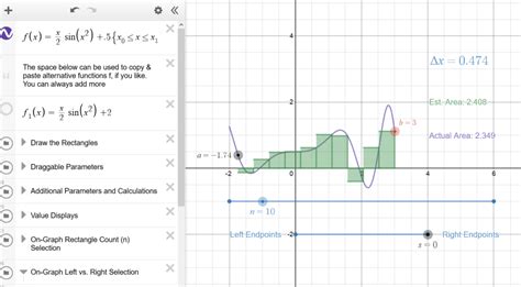 Dancing Rectangles Building An Interactive Riemann Sum Demo In Desmos Input Randomness