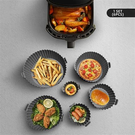 Комплект 6 броя силиконови форми за печене за Air Fryer Olele Bg