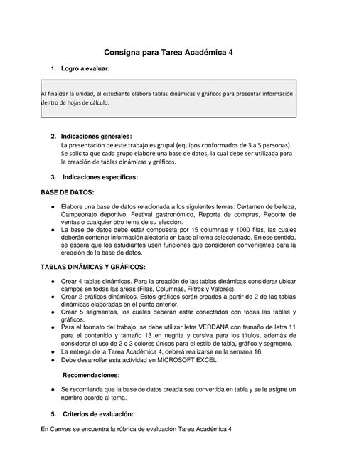 Gc An21 Consigna Ta4 22c1m V2 1 Consigna Para Tarea Académica 4 Logro A Evaluar Al Finalizar