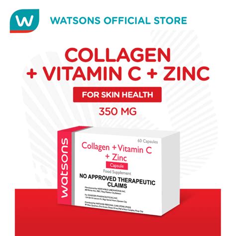 Watsons Collagen Vitamin C Zinc 350mg 1 Capsule Sold Per Piece