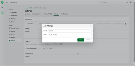 Configuring Network Access Restrictions Veeam Data Cloud