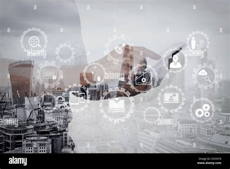 E Learning With Connected Gear Cogs Connected Diagram Virtual Dashboard