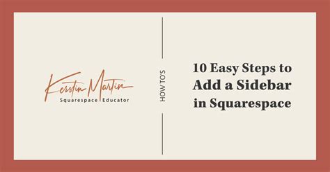 10 Easy Steps To Add A Sidebar To A Squarespace Website With Video Tutorial And Checklist
