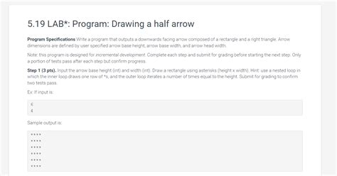 Solved Lab Program Drawing A Half Arrow Program Chegg