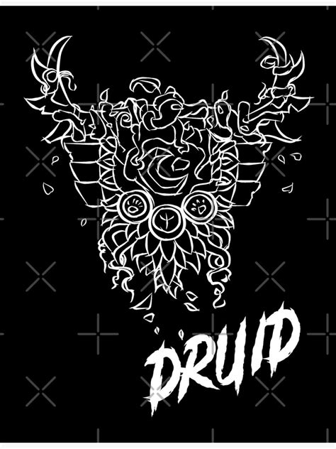 Druid Crest White Poster For Sale By Delyss Iouz Redbubble