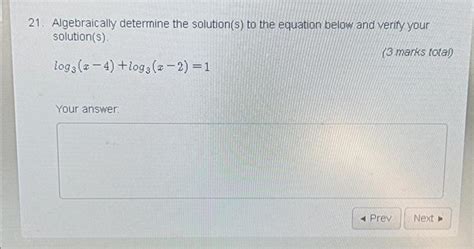Solved 1. Algebraically determine the solution(s) to the | Chegg.com