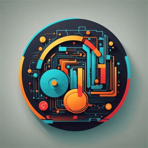 Premium Ai Image Flat Design Technology Theme Vector Logo