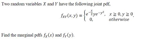 Solved Two Random Variables X And Y Have The Following Joint