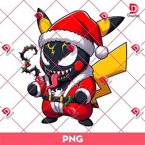 Pikachu Venom Santa Claus Png Merry Christmas Marvel Venom Pikachu Png