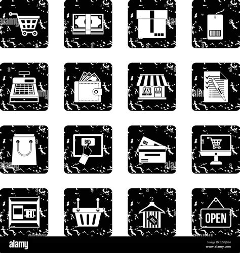 Shopping Set Icons Grunge Style Stock Vector Image And Art Alamy