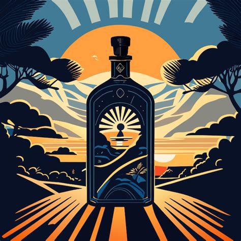 Premium Vector Gin Bottle Vector Illustration Flat 2