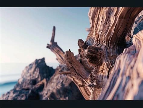 A Tree With A Broken Trunk And A Blurry Background Premium Ai