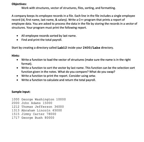 Solved Work With Structures Vector Of Structures Files