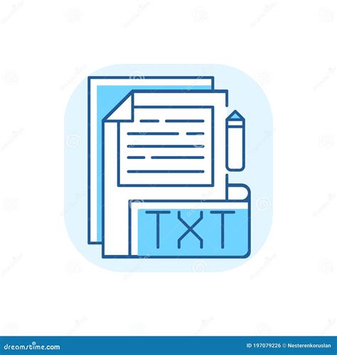 Txt File Blue Rgb Color Icon Stock Vector Illustration Of Color Format 197079226